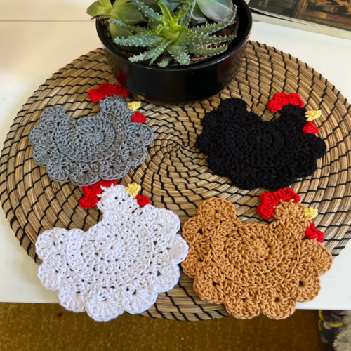 Crochet Chicken Coaster Pattern – My Store