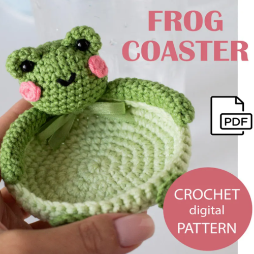 Crochet pattern amigurumi FROG coaster toy pattern PDF file in ENG – My ...